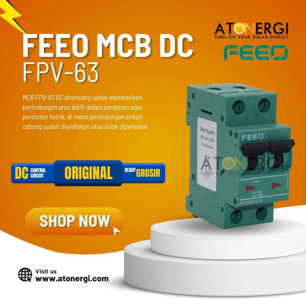 Jual MCB DC FEEO FPV-63 2P Circuit Breaker Terbaik - Atonergi